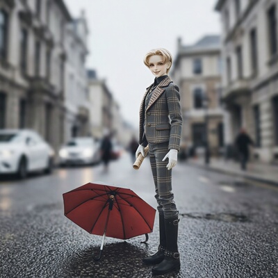 BJD3分4分1/3娃用迷你玩具雨伞大叔雨伞SD17 DD DY娃衣道具伞娃用