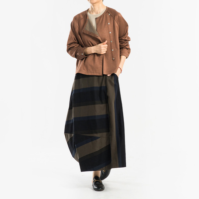 城市山民UrbanTribe2026秋女式棉混纺色织提花短开衫CF39265