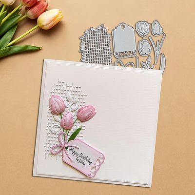 8033网格花 切割模板DIY碳钢模具Cutting die Scrapbook手账制作