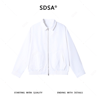 SDSA男装2026新款高贵轻奢极简风翻领拉链夹克弧形口袋设计休百搭