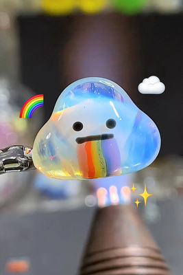 吐彩虹的小云朵项链吊坠治愈手工