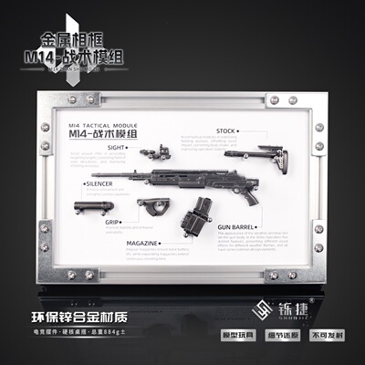 铄捷 三角洲周边 相框版M14 拆卸枪金属模型桌面收藏摆件玩具24cm