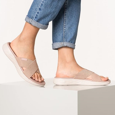 代购skechers斯凯奇女鞋舒适夏季闪穿轻便运动拖鞋沙滩凉鞋16259