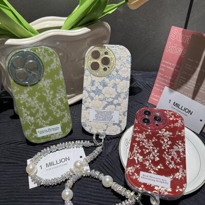 满屏花朵ins风适用苹果17promax手机壳16新款iphone15promax简约14氛围感13防摔15pro小众17少女小清新14Pro