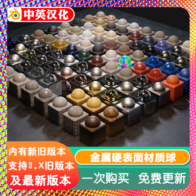 Blender资产Definitely EEVEE Materials System 7.0硬表面材质包
