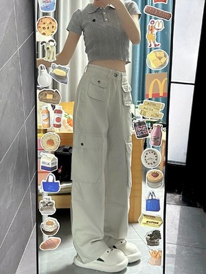 1123休闲高腰工装裤长裤