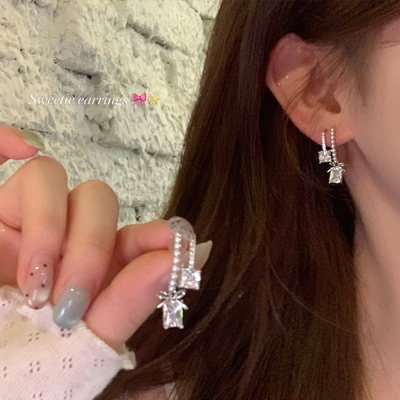 方糖锆石蝴蝶结珍珠耳环耳钉耳饰