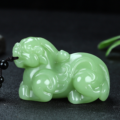 新疆和田玉貔貅手把件冰底晴水色招财纳福貔貅手抓件立体瑞兽把件
