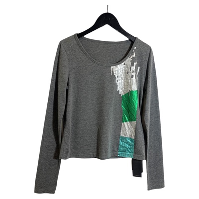 圣迪家女士圆领晕染工艺短款棉质T恤0221