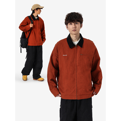 YOKE STUDIO美式复古翻领工装外套男秋冬底特律夹克外套Cleanfit