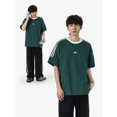 YOKE STUDIO 26支双纱260g重磅夏季短袖T恤男女美式复古运动上衣