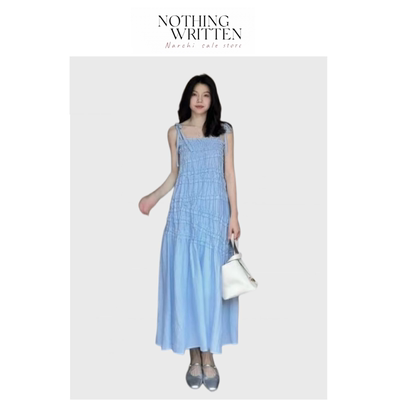 【现货】Nothing Written Narchi法式褶裥甜美气质A字吊带连衣裙