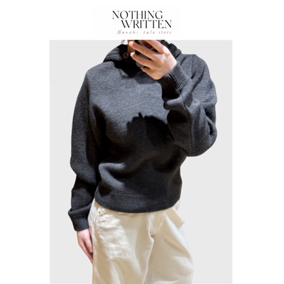 【现货】Nothing Written Narchi连帽针织衫女条宽松套头毛衣上衣