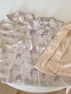 Fleur国风系列 复古风改良牡丹绣花宋锦马甲