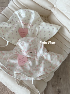 Petite Fleur原创设计 碎花荷叶边贝壳防晒遮阳帽