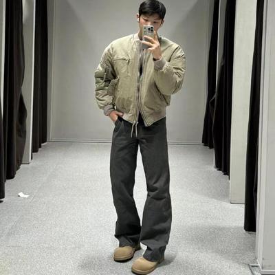 短款夹棉外套美式棒球服