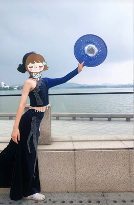 傣族演出服花腰剧目女长裙斗笠服