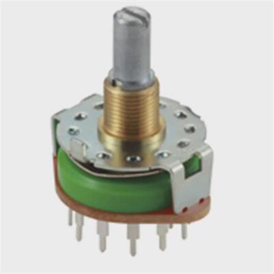 ALPS波段开关SRBM140800切换开关2刀4档轴长20mm