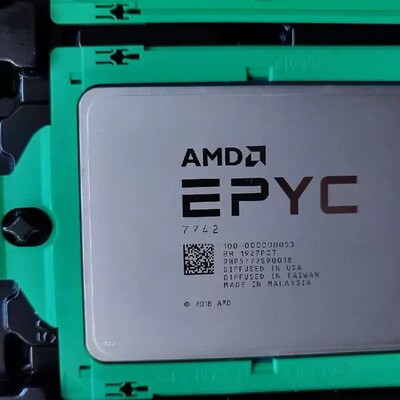 议价7742 AMD EPYC CPU处理器，拆新无锁正式版，6