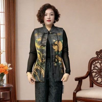 春季国风中式马甲女洋气大码坎肩