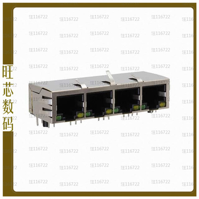 MTJG-4-88TX1-FSD-PG-LH-M4C【GANGED 4 POSITION MODULAR JACK,