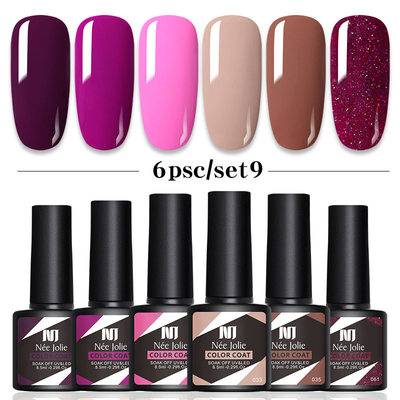 Gel Nail Polish 6 Color Gel Polish Set美甲胶套装指甲油胶套装