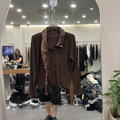 欧洲站秋新飘带领巾针织毛衣女