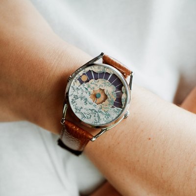 海外代购Mr.Jones Watches Nuage云彩金叶日月同辉金箔创意男女表