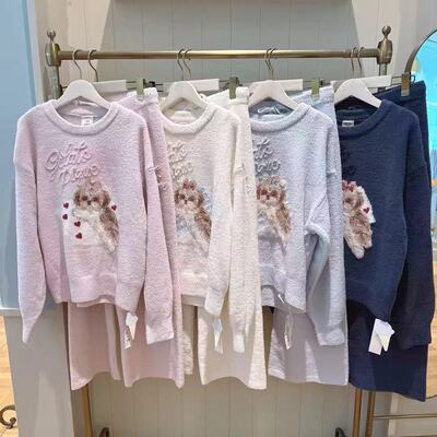 gp女士半边绒家居服睡衣套装