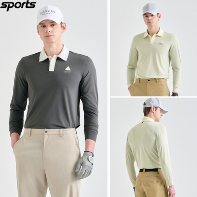 韩国代购lanvin blanc高尔夫球服26春夏男标志舒适翻领长袖T恤