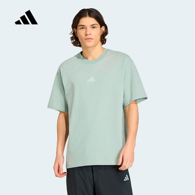 阿迪达斯男夏季新款针织短袖T恤