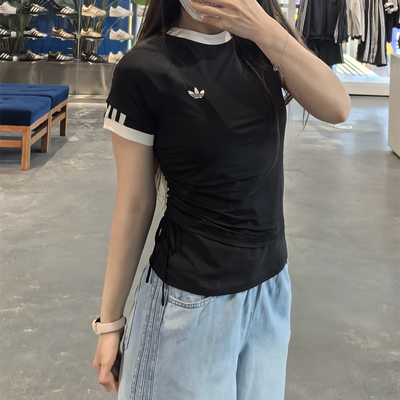 阿迪达斯三叶草女透气短袖T恤