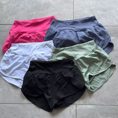 出口欧美高腰收腹运动短裤宽松跑步健身裤夏季速干瑜伽内三角网眼