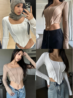 长袖通勤常规女镂空腰