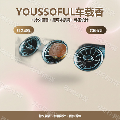 新youssoful车载香薰2种礼盒装持久留固体香水黑莓木质车用