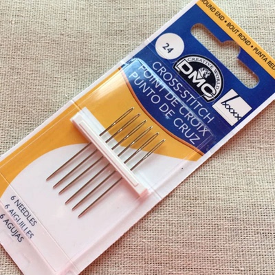 【买3包送尖嘴剪檀木针瓶】【包邮】26号法国DMC十字绣针盒装