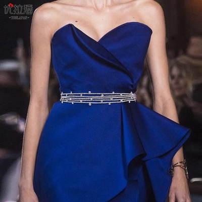 优拉潘时尚百搭闪亮水钻腰带