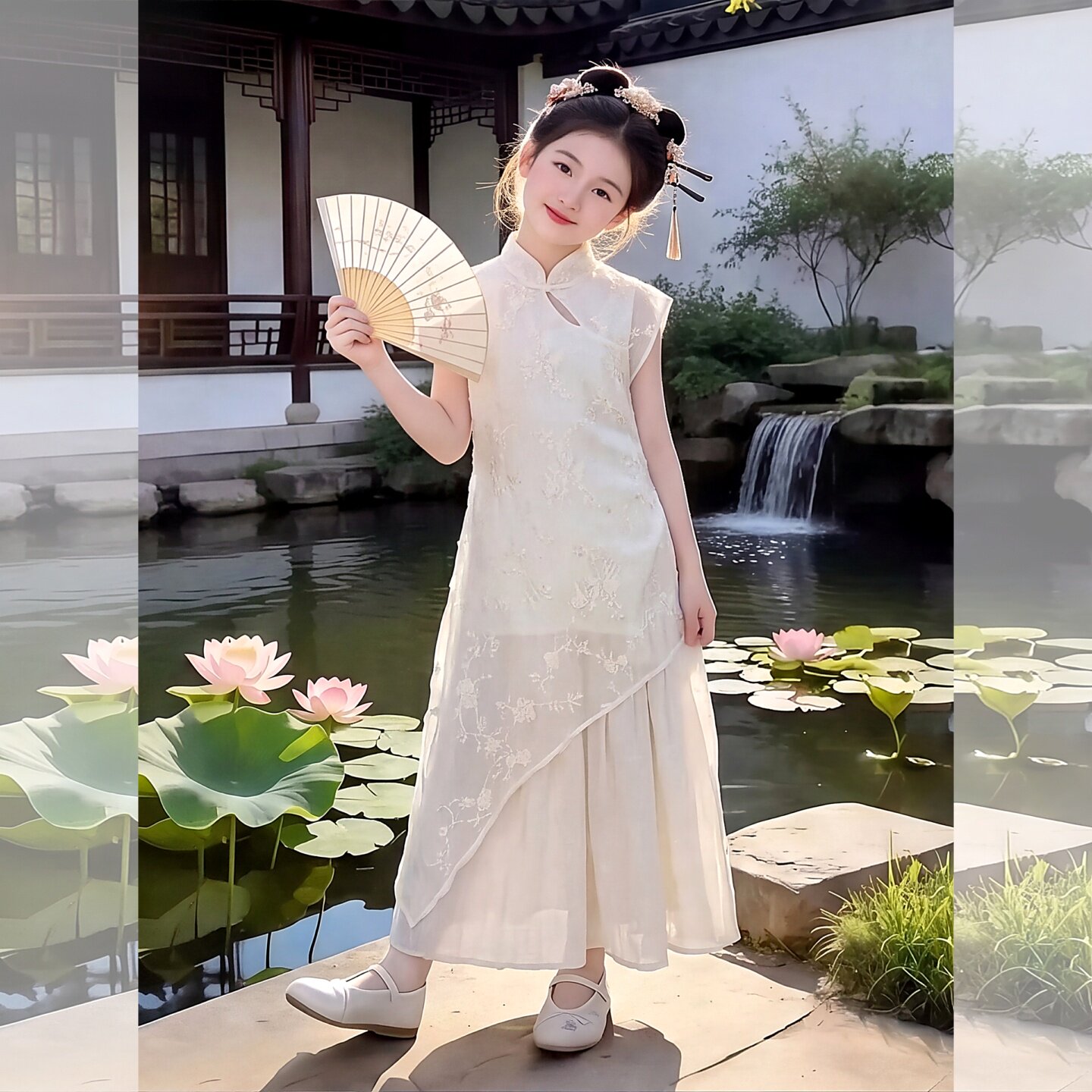 女童裙子汉服2026新款女孩大童国风连衣裙儿童夏季薄款旗袍端午节