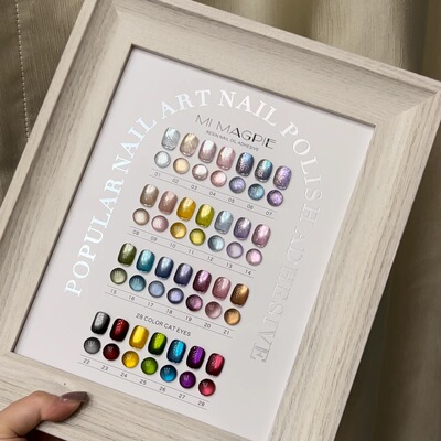 MI MAGPIE【四季物语】28色新款镜面瓷白玻璃珠猫眼甲油胶美甲店