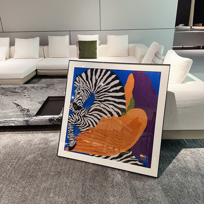 A.n轻奢高级中古风客厅沙发背景墙卧室装裱丝巾装饰画挂画