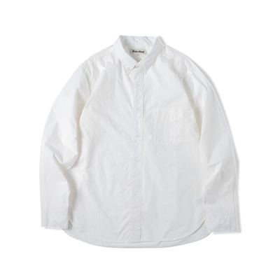 盐缩工艺长绒棉微宽松长袖衬衫