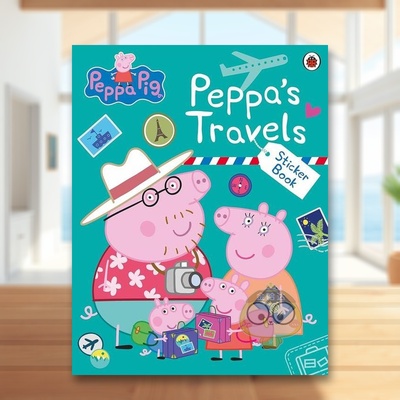 【预售】小猪佩奇佩奇的旅行贴纸场景书英文儿童趣味进口原版书Peppa Pig: Peppa's Travels: Sticker Scenes Book简装6岁-9岁Pe书