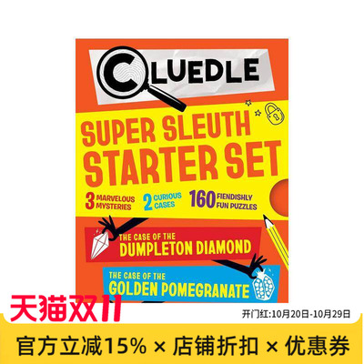 【预售】【线索谜案】侦探入门套装（三册盒装） Cluedle: Super Sleuth Starter Set (3-book 盒装) 原版英文儿童趣味