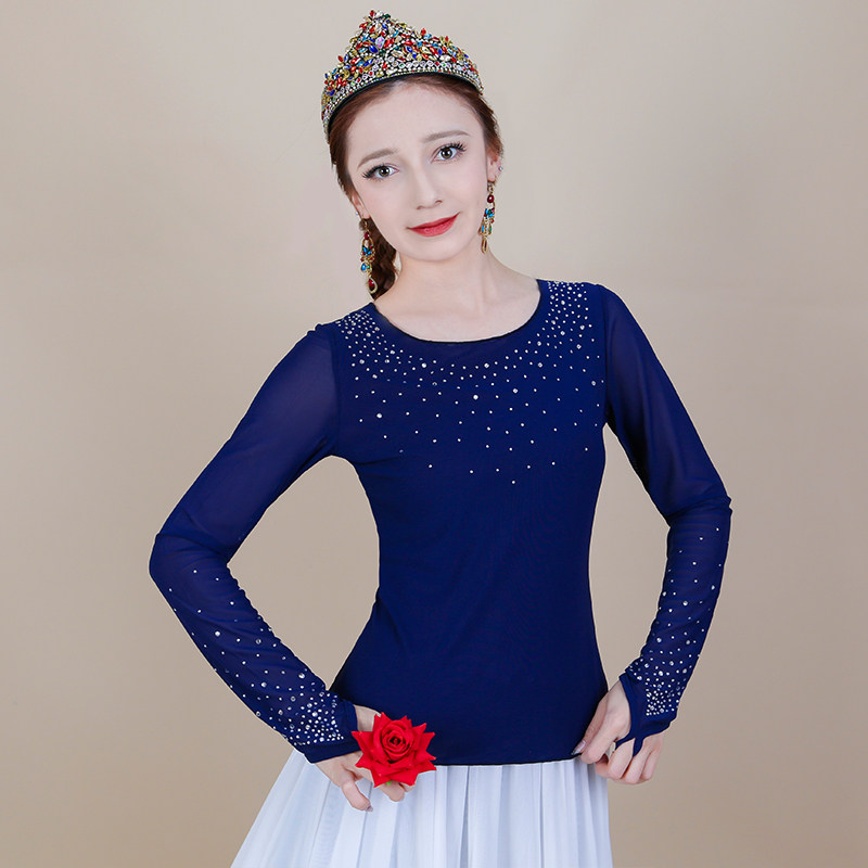 维族舞蹈上衣夏季新款打底衫艺考生练功服古典舞服新疆舞蹈服女款