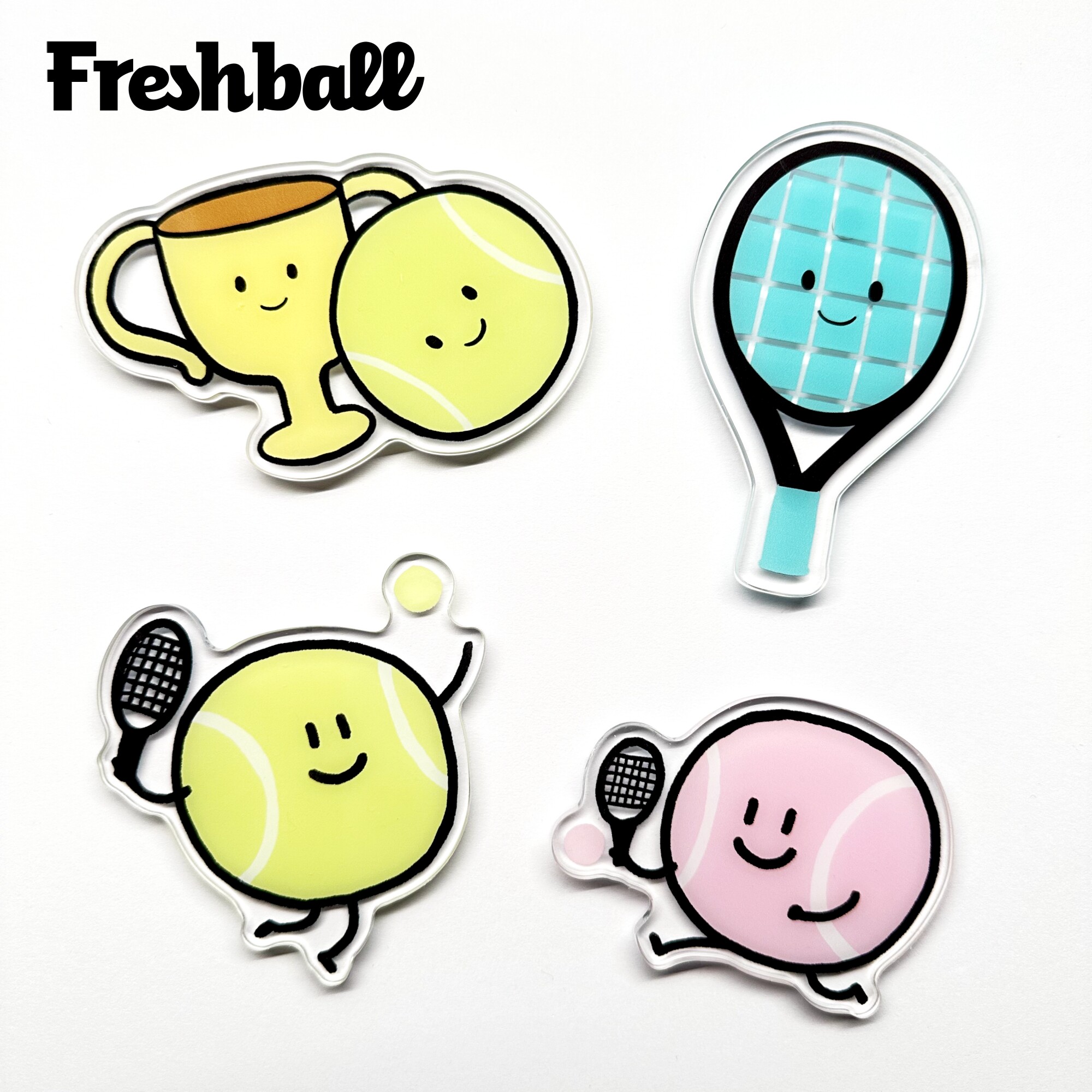 Freshball可爱创意趣味网球冰箱贴装饰球友礼物赛事周边球社纪念