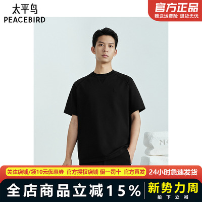 太平鸟男装T恤25夏新款立体刺绣宽松短袖 B2EEF2184