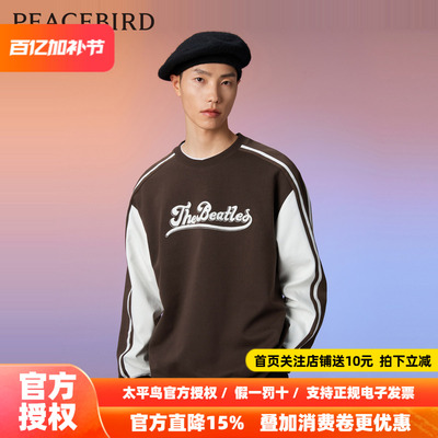 【音乐青年】太平鸟男装春季新款刺绣阔版卫衣休闲上衣B1CRD3312