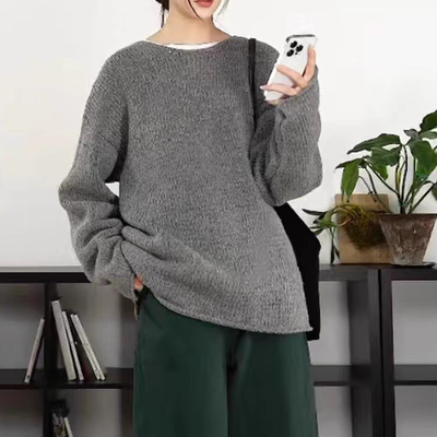 jaja超轻盈羊毛蓬松绒感粗棒上衣围巾围脖三件套深秋初冬针织衫女