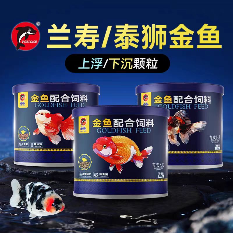 海豚兰寿金鱼配合饲料狮子头起头螺旋藻下沉颗粒高蛋白蓝寿金鱼粮