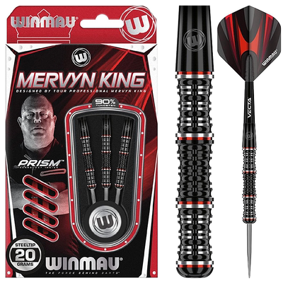 WINMAU Mervyn King SE莫文金竹节镖黑色钛合金钨钢飞镖专业比赛